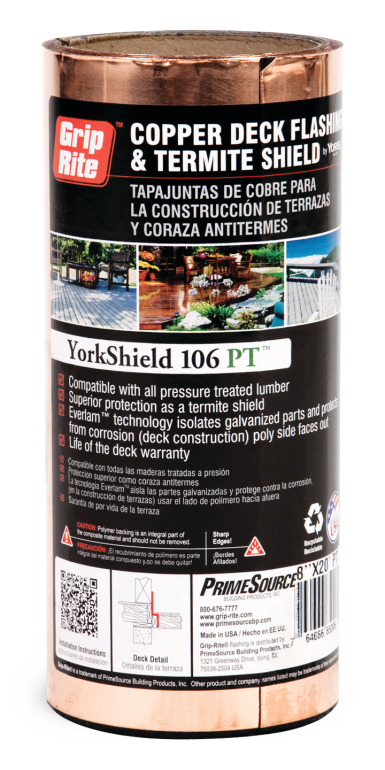 Copper Deck Flashing and Termite Shield | Grip-Rite®