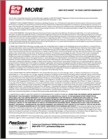 Product Resources | Sell Sheets, Guides, Manuals | Grip-Rite®